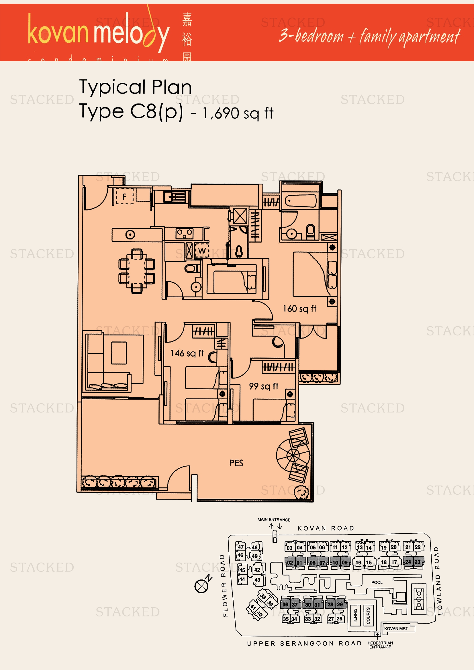 Stacked homes - Kovan Melody Singapore Condo Floor Plans, Images And ...