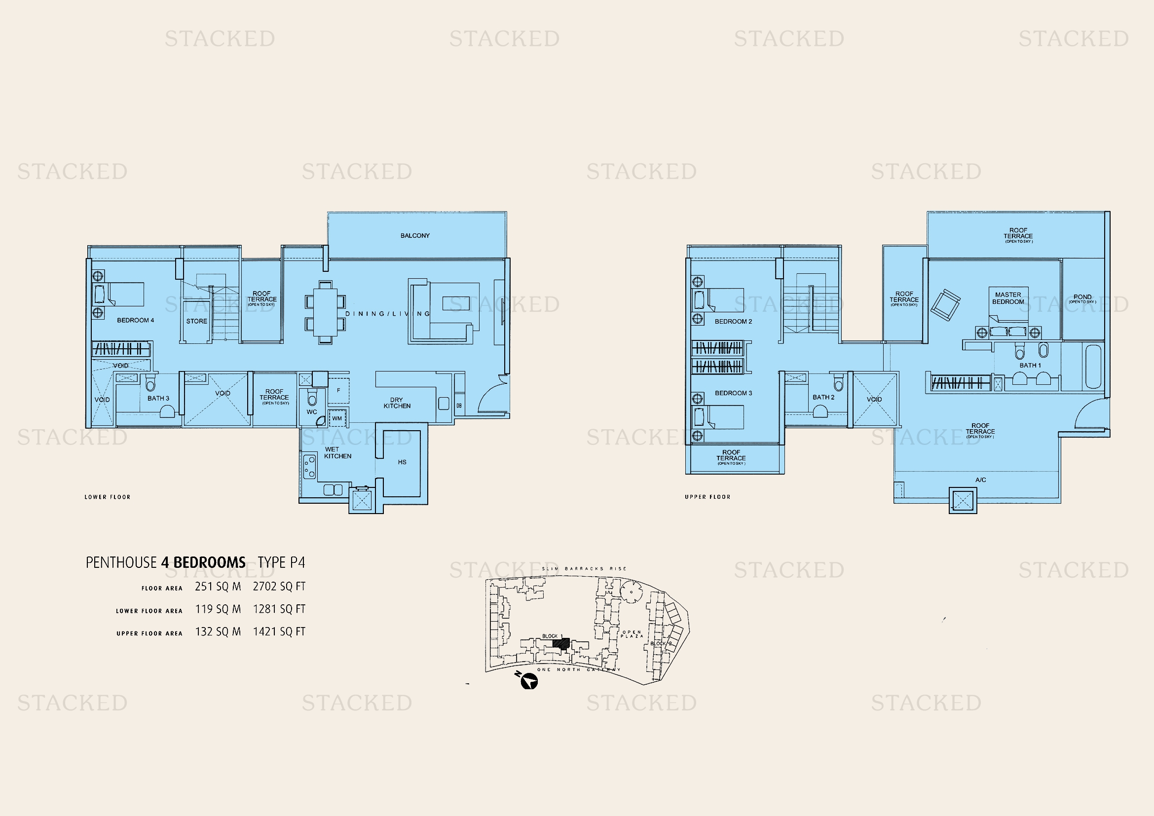 Stacked homes - One-north Residences Singapore Condo Floor Plans ...