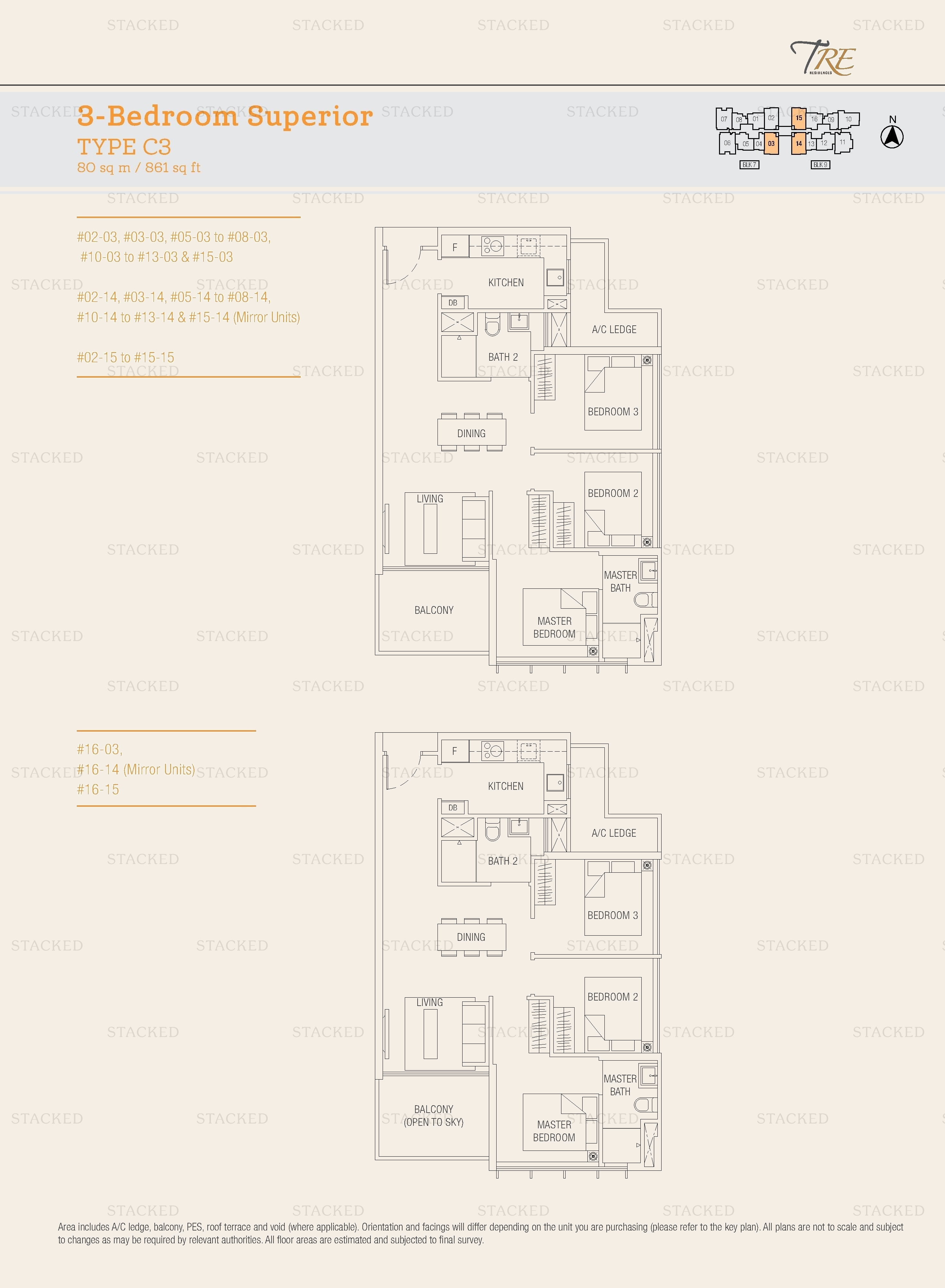 Stacked homes - Tre Residences Singapore Condo Floor Plans, Images And ...